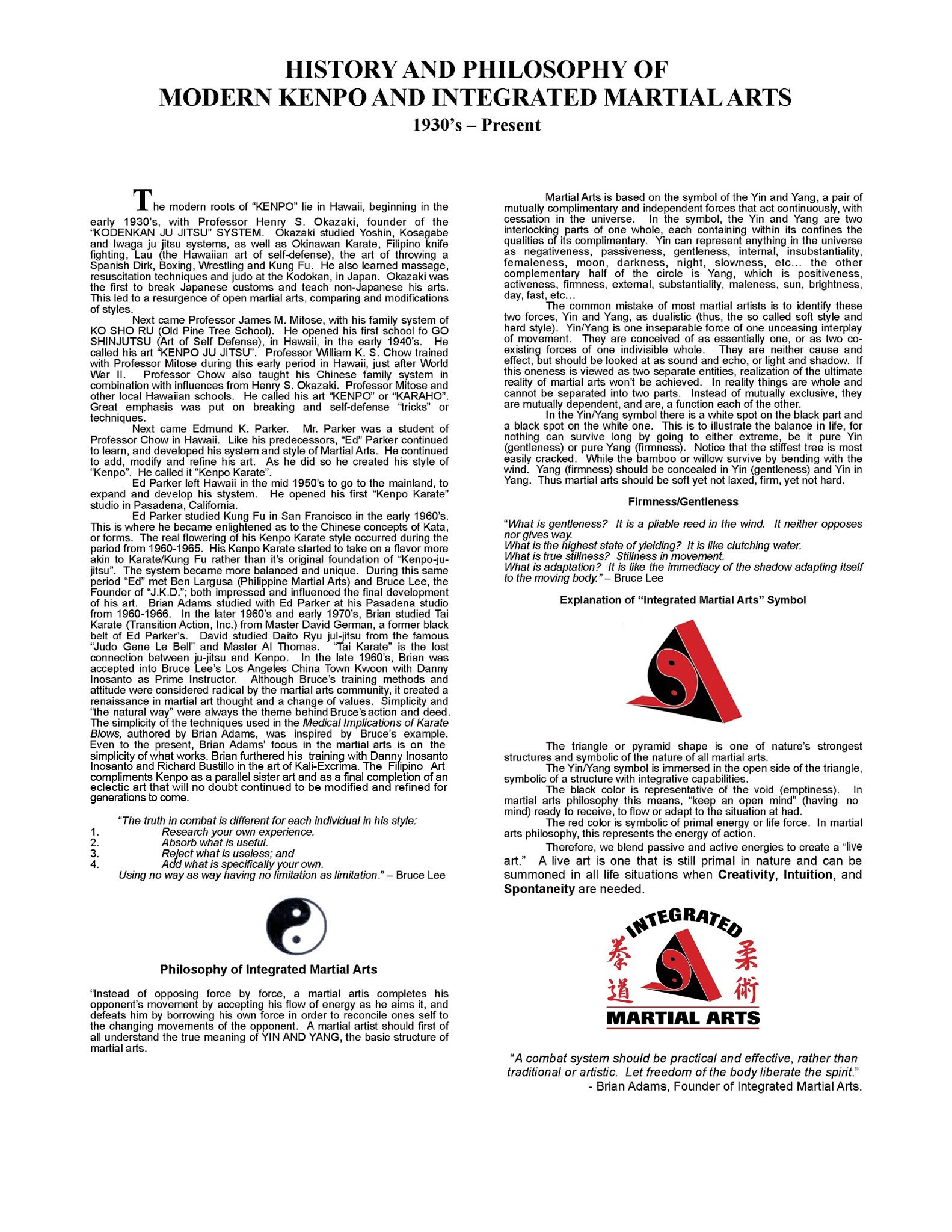 Lineage & Evolution of Modern Kenpo Karate — Brian C. Adams Kenpo ...