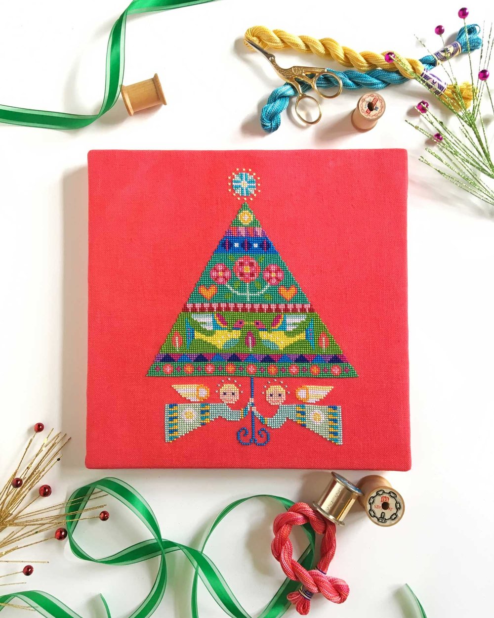 Deck the Halls - modern folk Christmas cross stitch pattern PDF ...