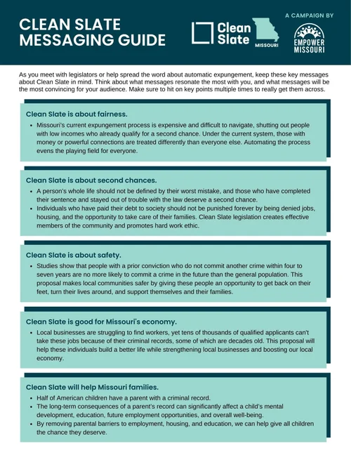 Fact Sheets — Missouri Clean Slate Campaign