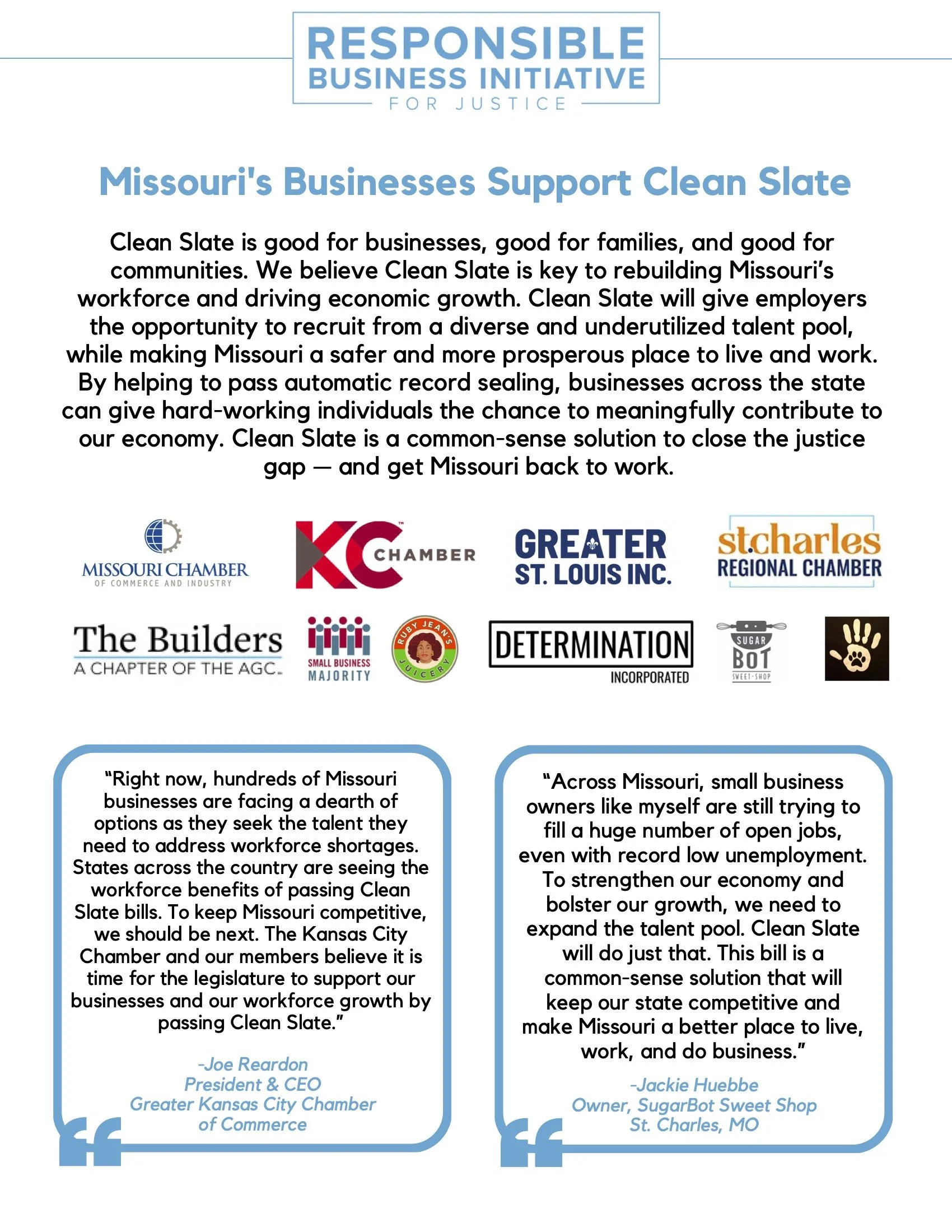 Fact Sheets — Missouri Clean Slate Campaign