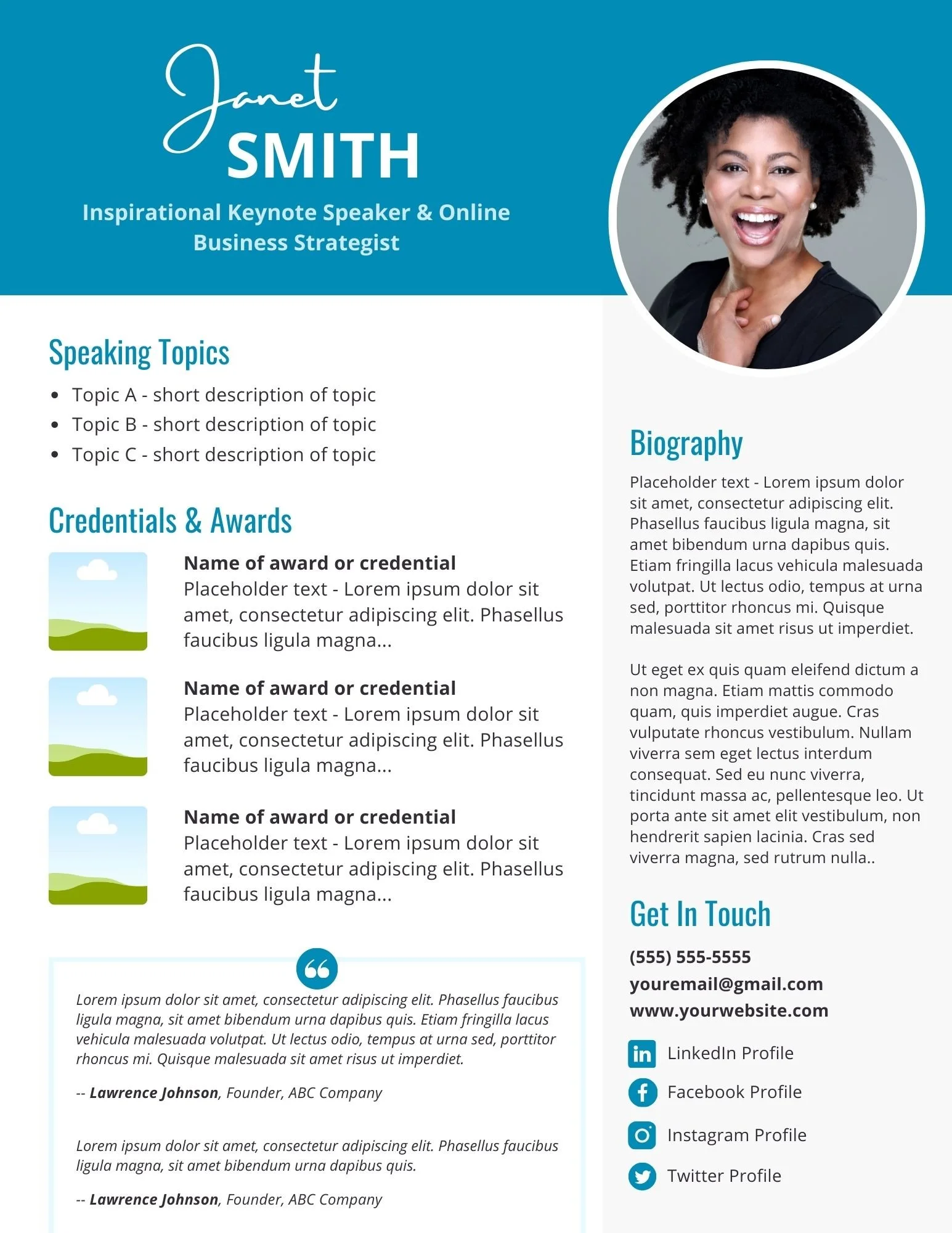 How to Create a Speaker One Sheet (Even If You’re Not a Designer ...