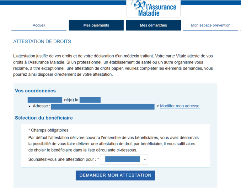 Comment obtenir une attestation de droits