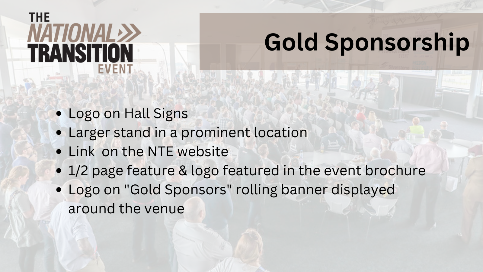 SPONSORSHIP — National Transition Event