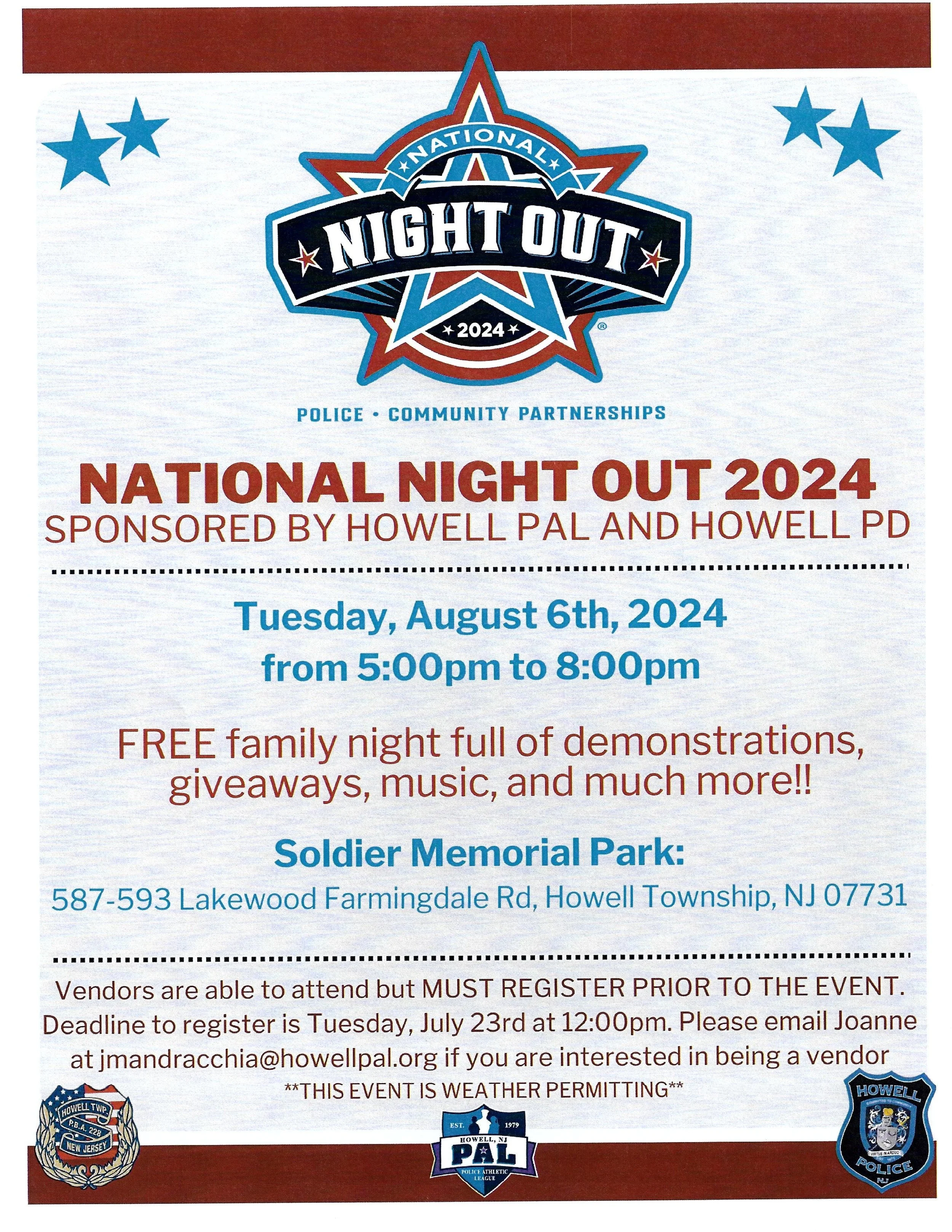 Howell Township PAL - Events — Howell Township Police Athletic League