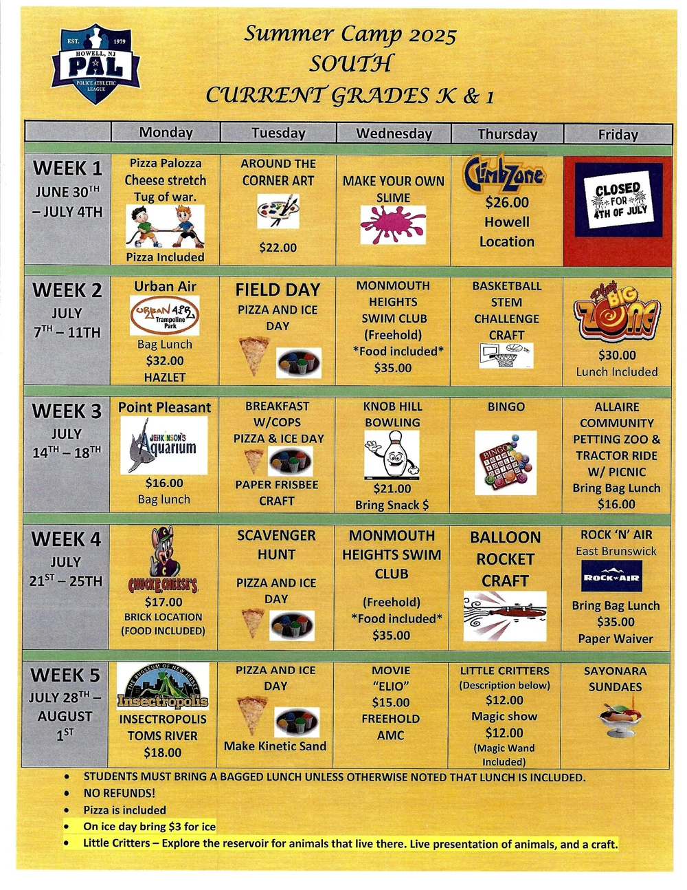 Howell PAL - Summer Camp — Howell Township Police Athletic League