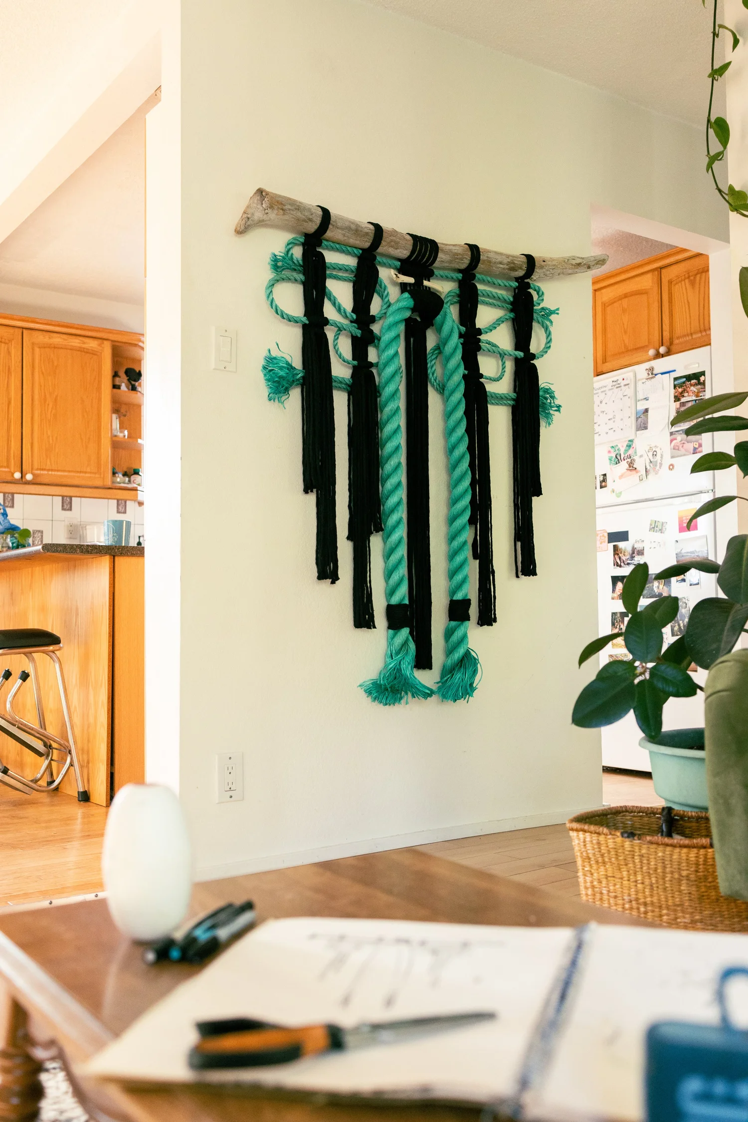 Macrame Landscape - Mountains and sea fiber art for the home by BC ...