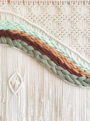 Macrame Landscape - Mountains and sea fiber art for the home by BC ...