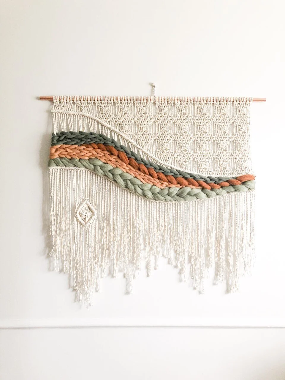 Macrame Landscape - Mountains and sea fiber art for the home by BC ...