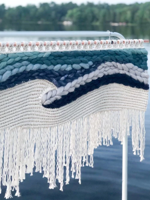 Macrame Landscape - Mountains and sea fiber art for the home by BC ...