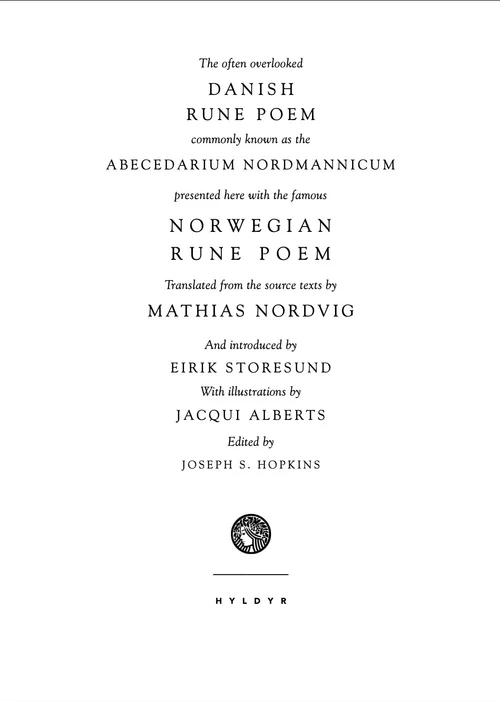 Nordvig's "The Danish and Norwegian Rune Poems" — H Y L D Y R