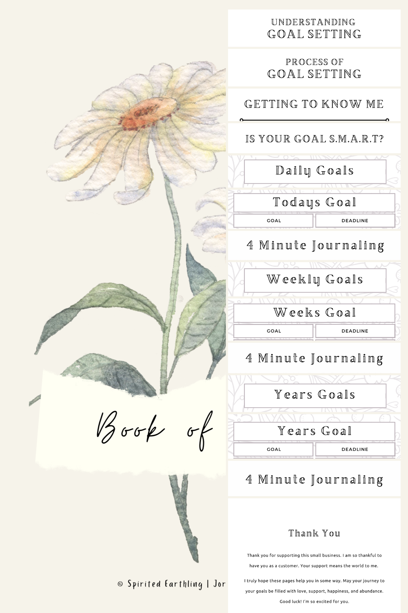 Book of Goals | Spirited Earthling