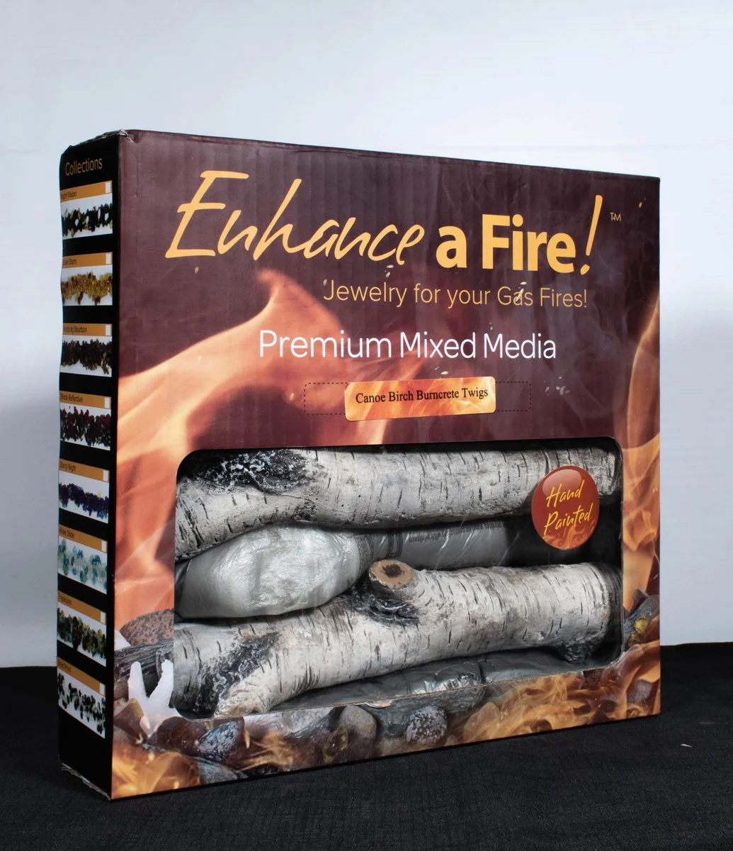 Bark Burncrete Twigs – Gas Fireplace Accessories — Enhance A Fire