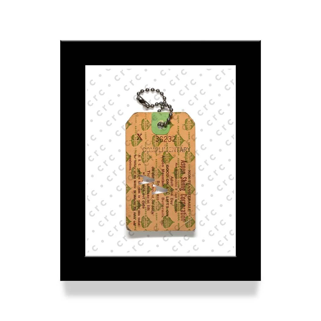 Aspen | Late 1960's (Orange) Vintage Ski Lift Ticket Print — c r c