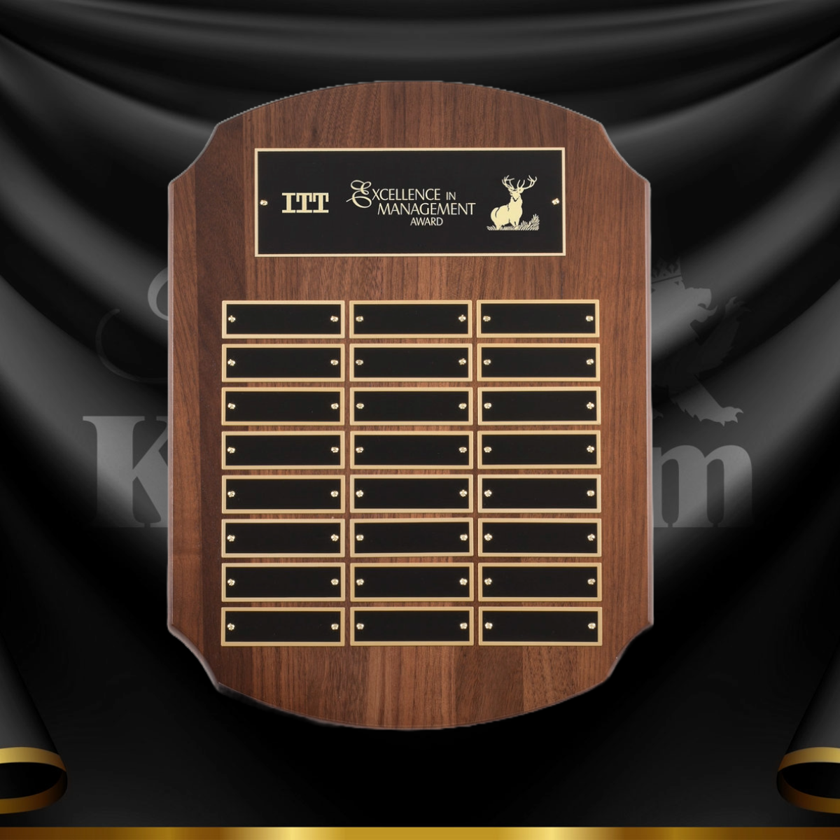 The Foxhill Genuine Walnut Annual Plaque 24 Plates — Trophy Kingdom ...