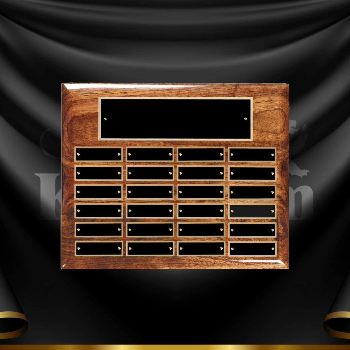 Walnut Finish Plaque Perpetual Plaque 24 Plates — Trophy Kingdom - Most ...