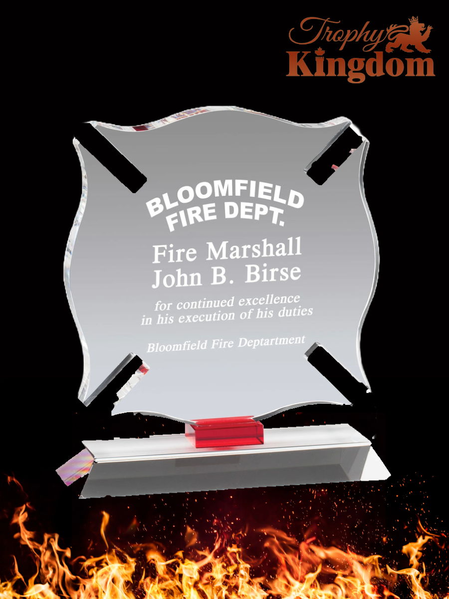Firefighter Crystal Award — Trophy Kingdom - Most Trusted Trophy Store ...