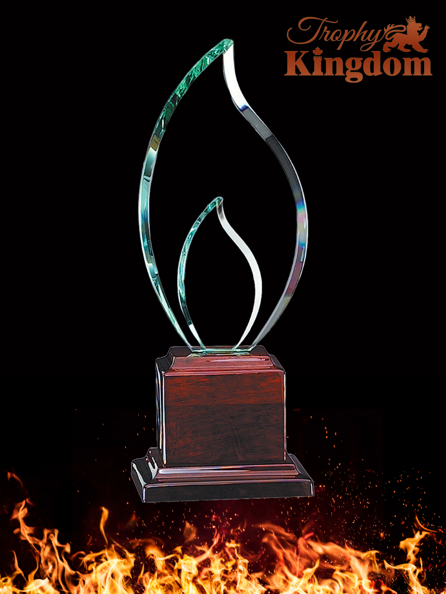Double Flame Glass Award — Trophy Kingdom - Most Trusted Trophy Store ...