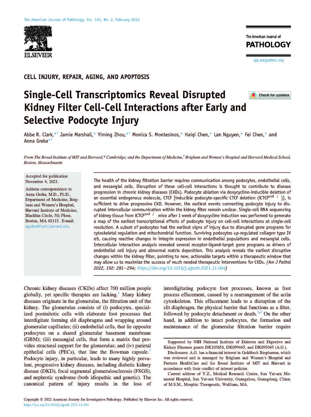 Publications — Greka Lab