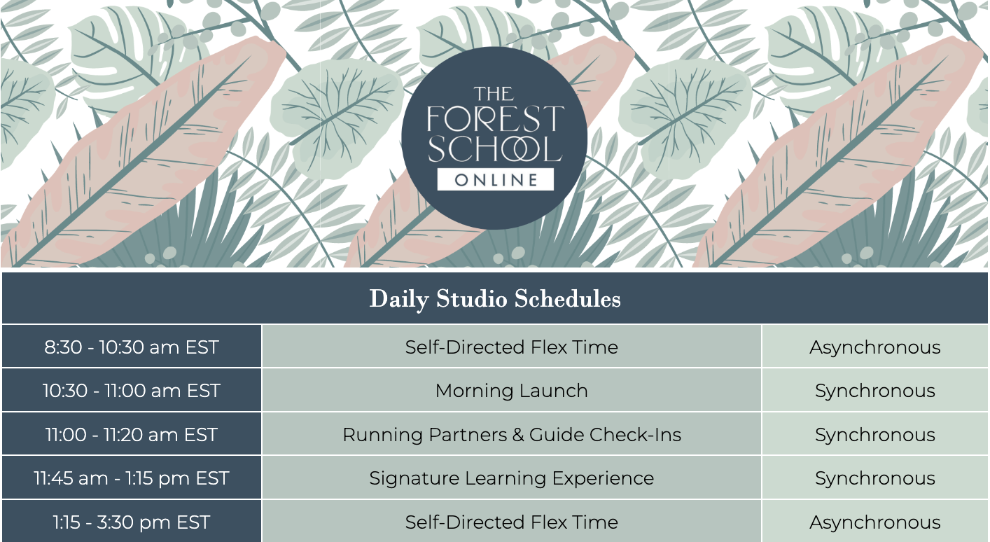 Daily Schedule — The Forest School Online