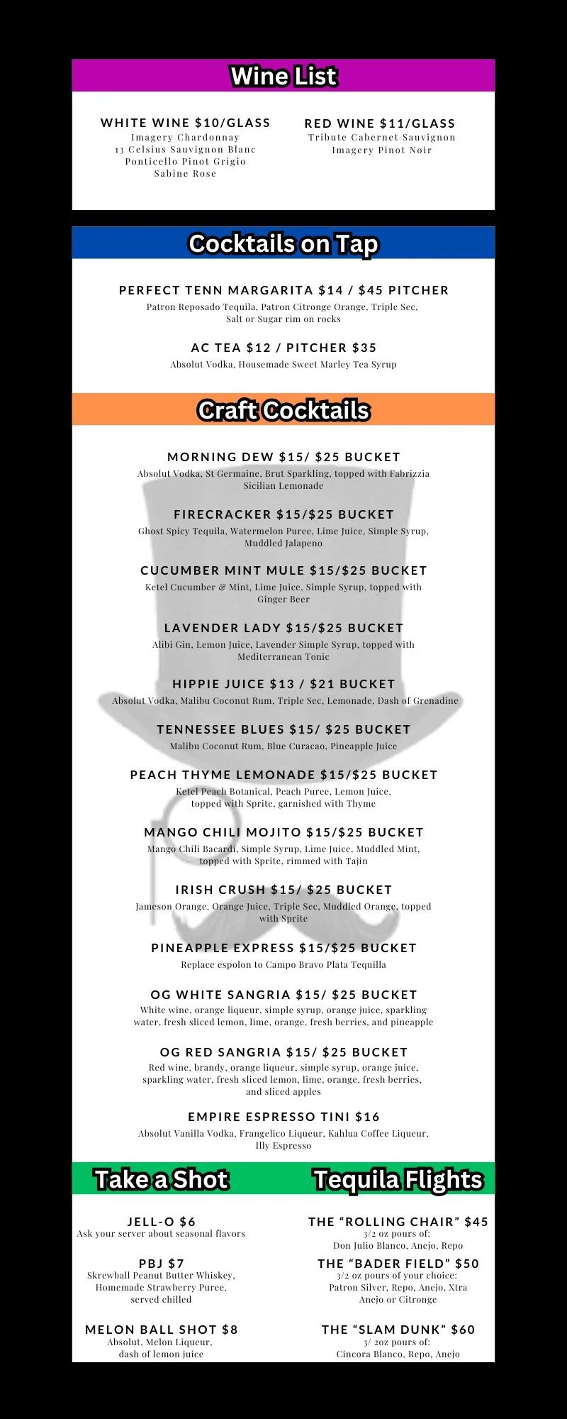 Cocktails & Wine — Tennessee Avenue Beer Hall