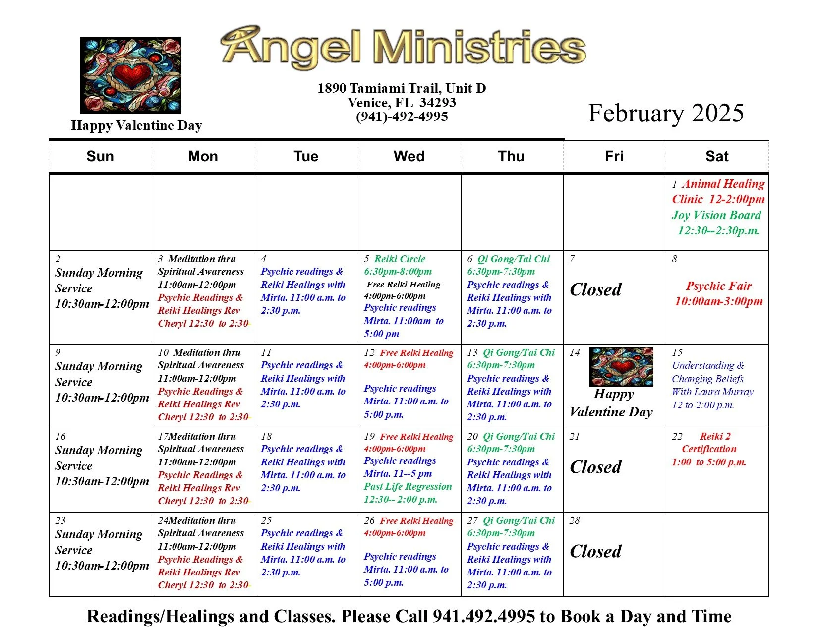 Calender — Angel Ministries
