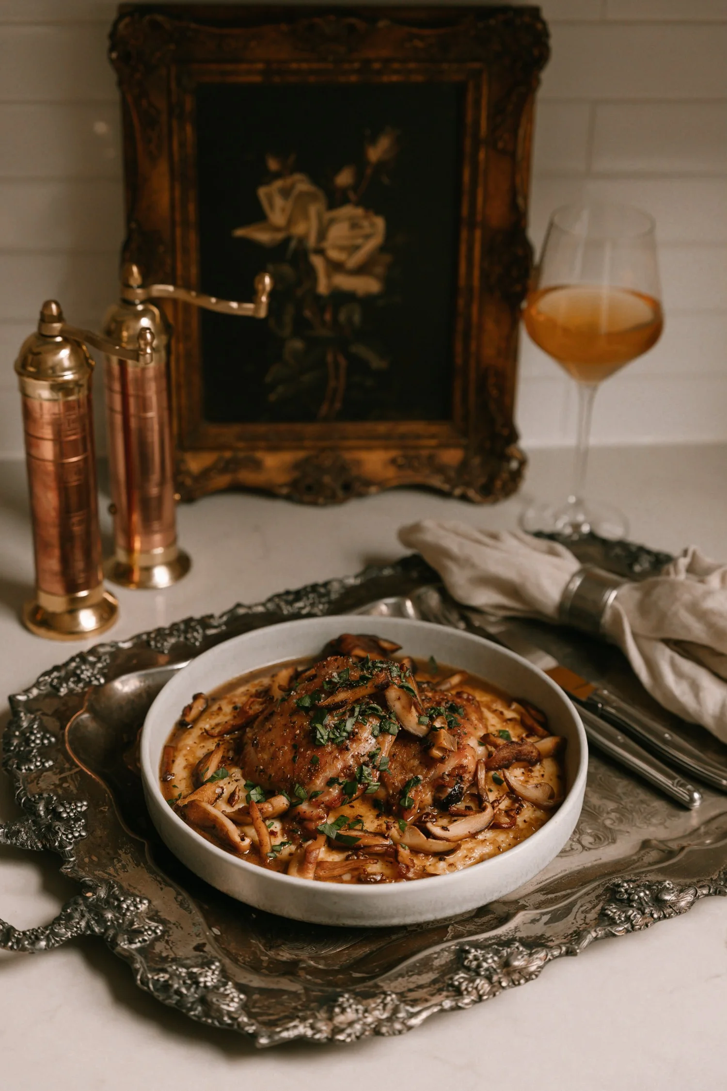 Crispy Baked Chicken Over Polenta — Freddie Cipoletti