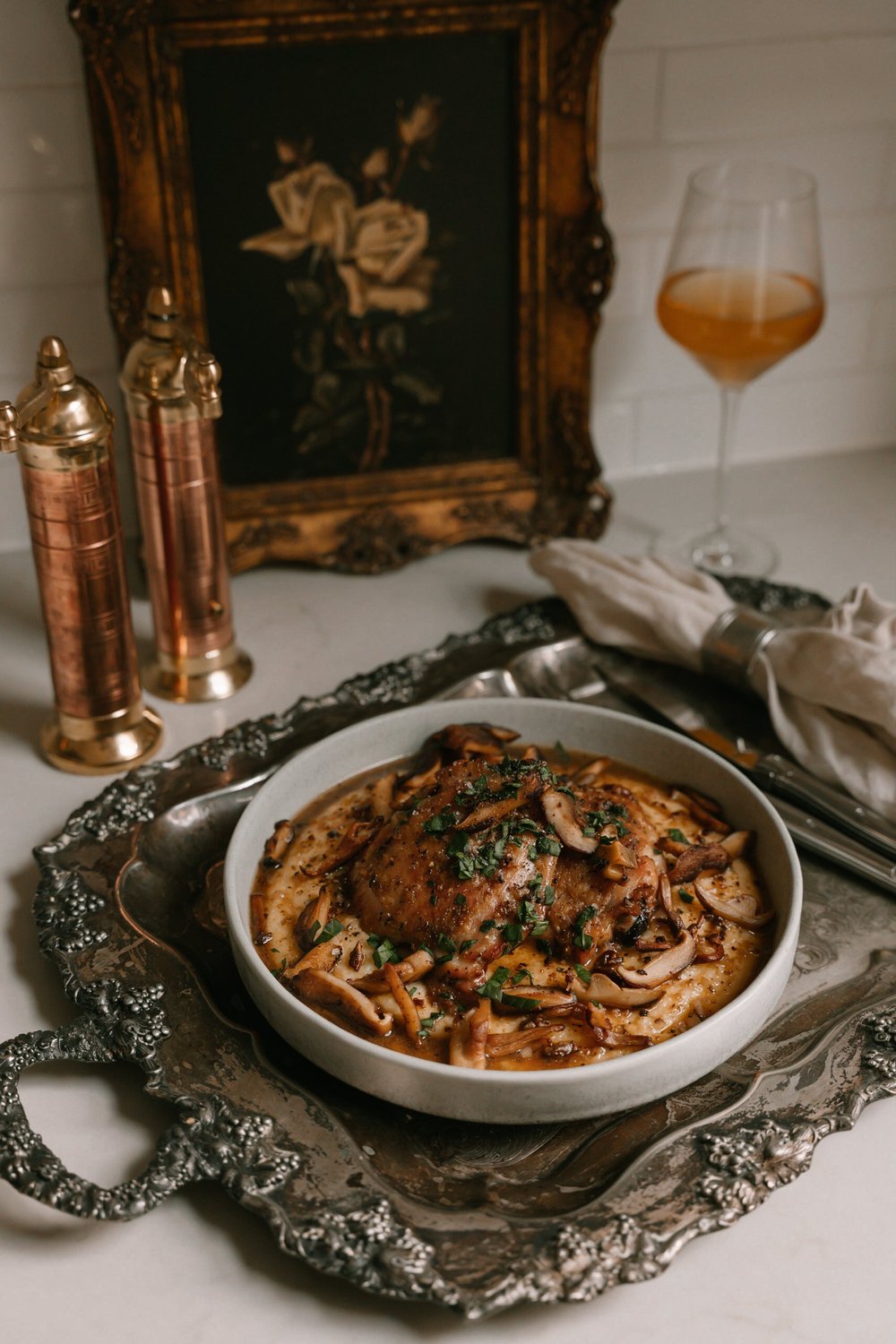 Crispy Baked Chicken Over Polenta — Freddie Cipoletti