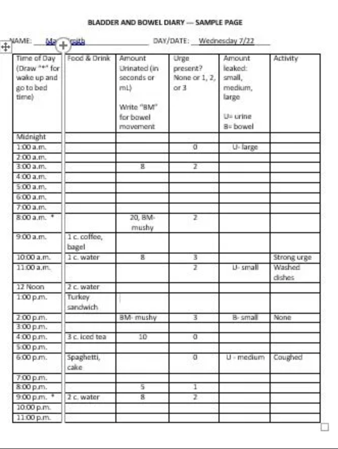 Your bladder and bowels need a diary. — Southern Pelvic Health Physical ...