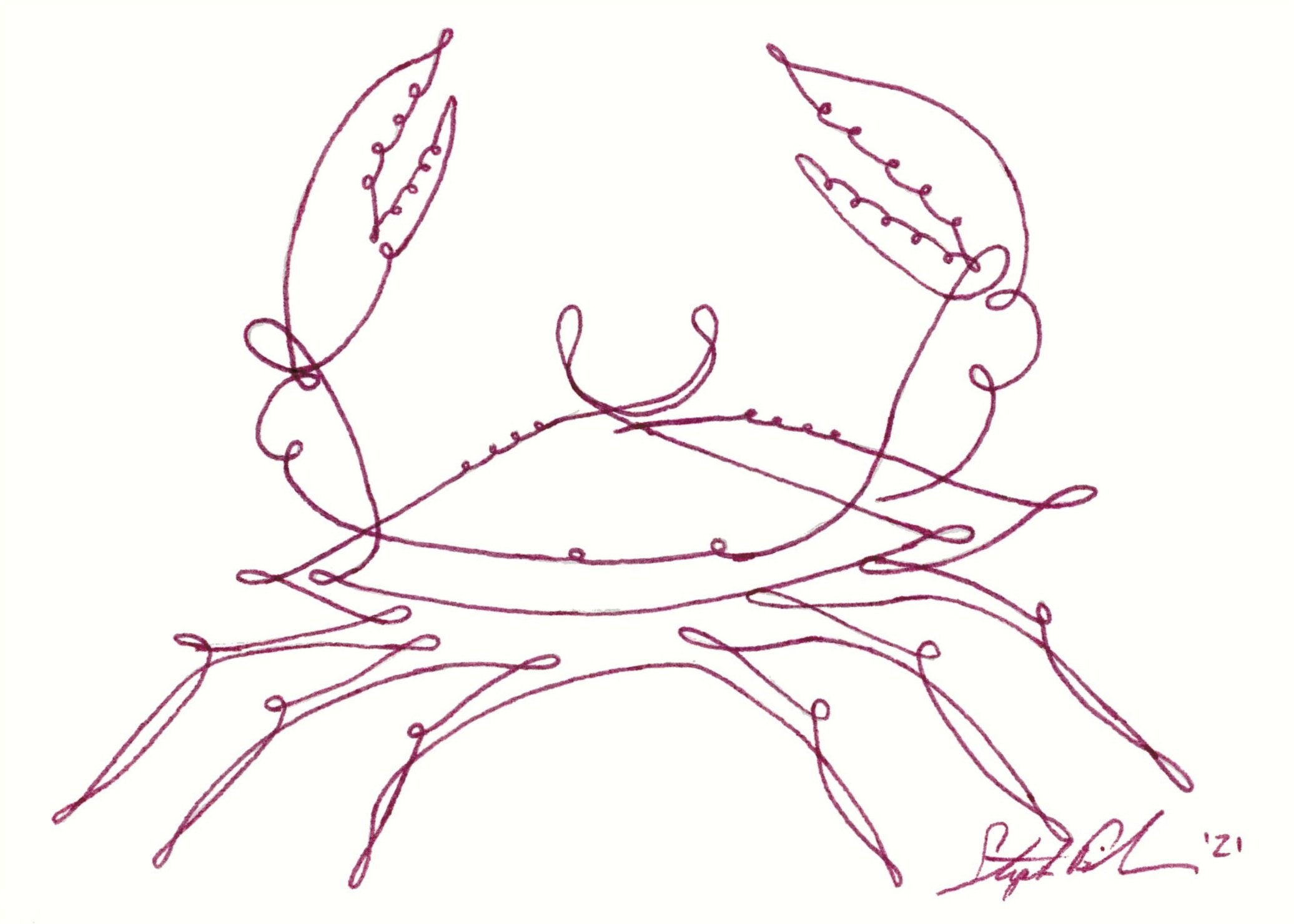 Crab Line Drawing