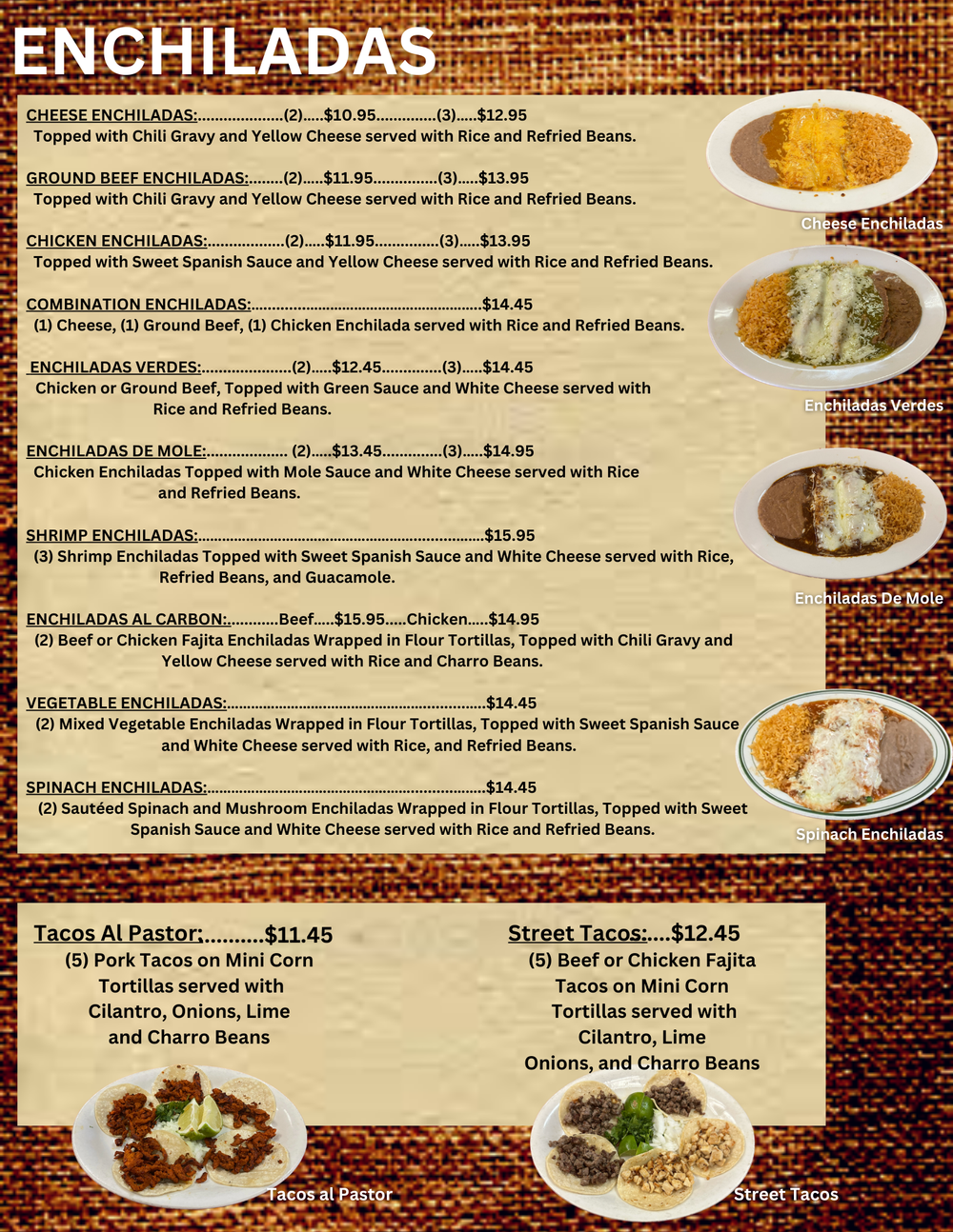 Menu 1 — Two Amigos Mexican Restaurant