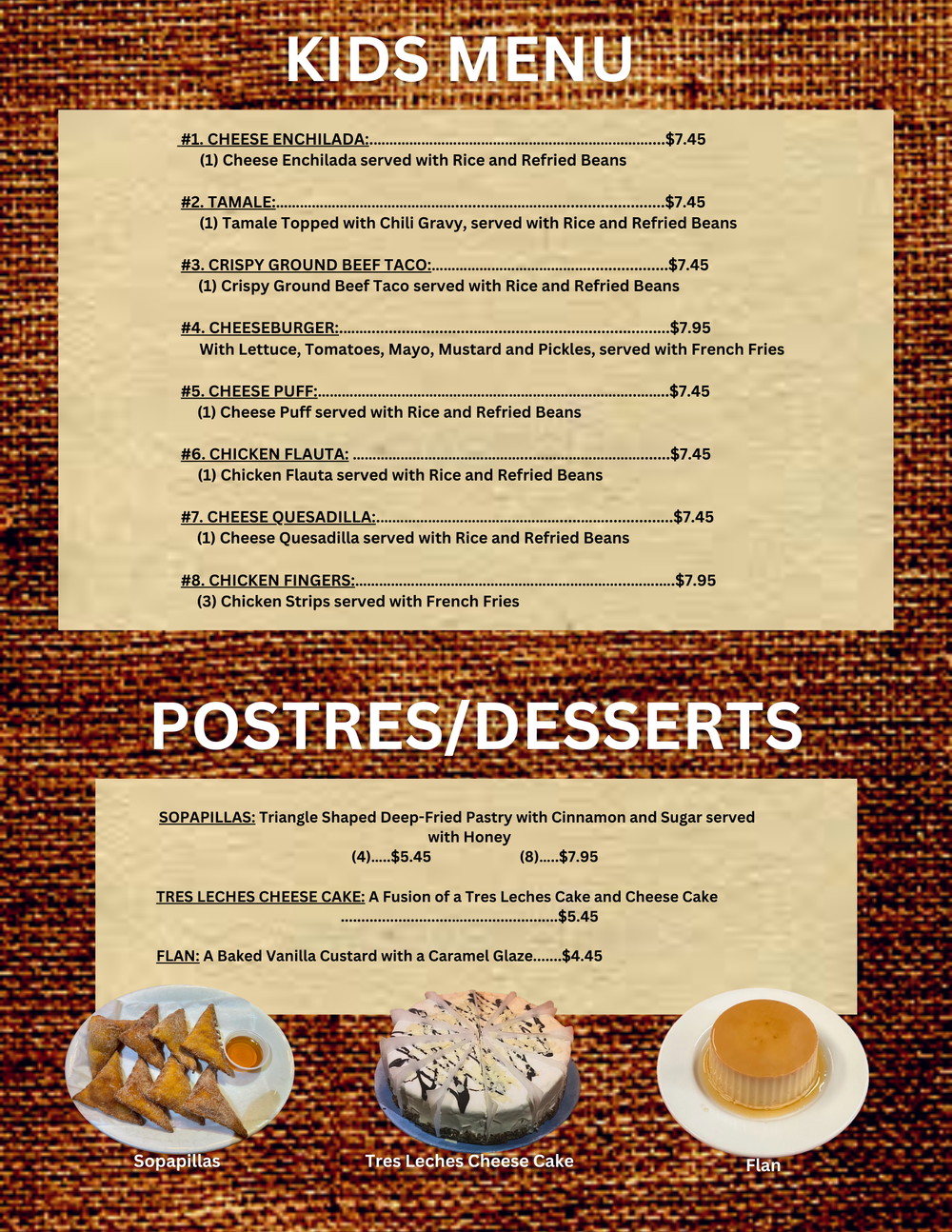 Menu 1 — Two Amigos Mexican Restaurant