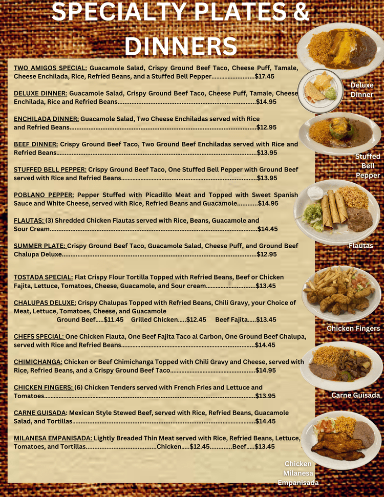 Menu 1 — Two Amigos Mexican Restaurant