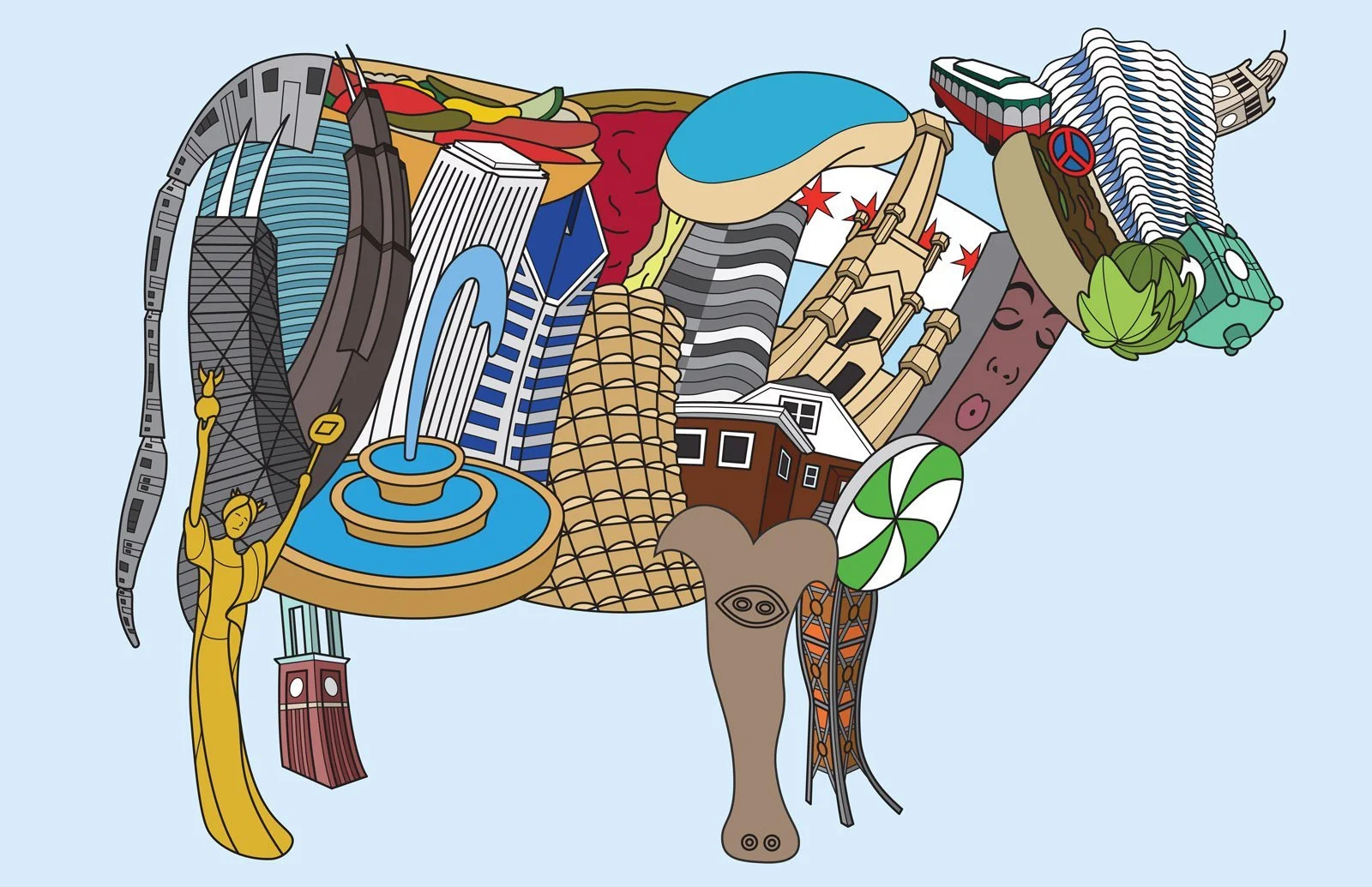 Roscoe Village Map: Chicago Art Prints for Sale — Joe Mills Illustration