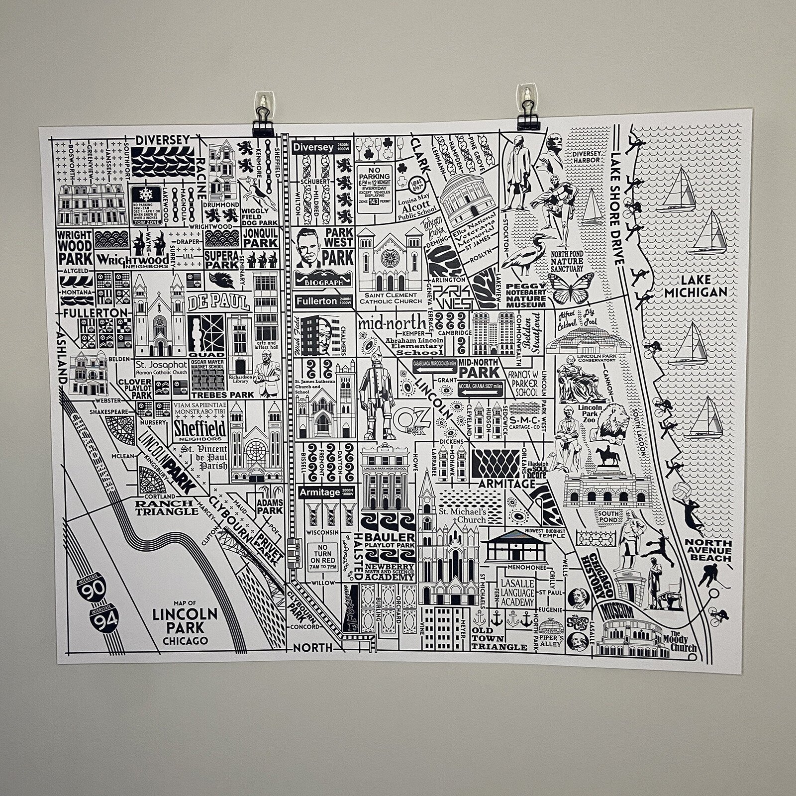 Lincoln Park Map: Chicago Art Prints for Sale — Joe Mills Illustration