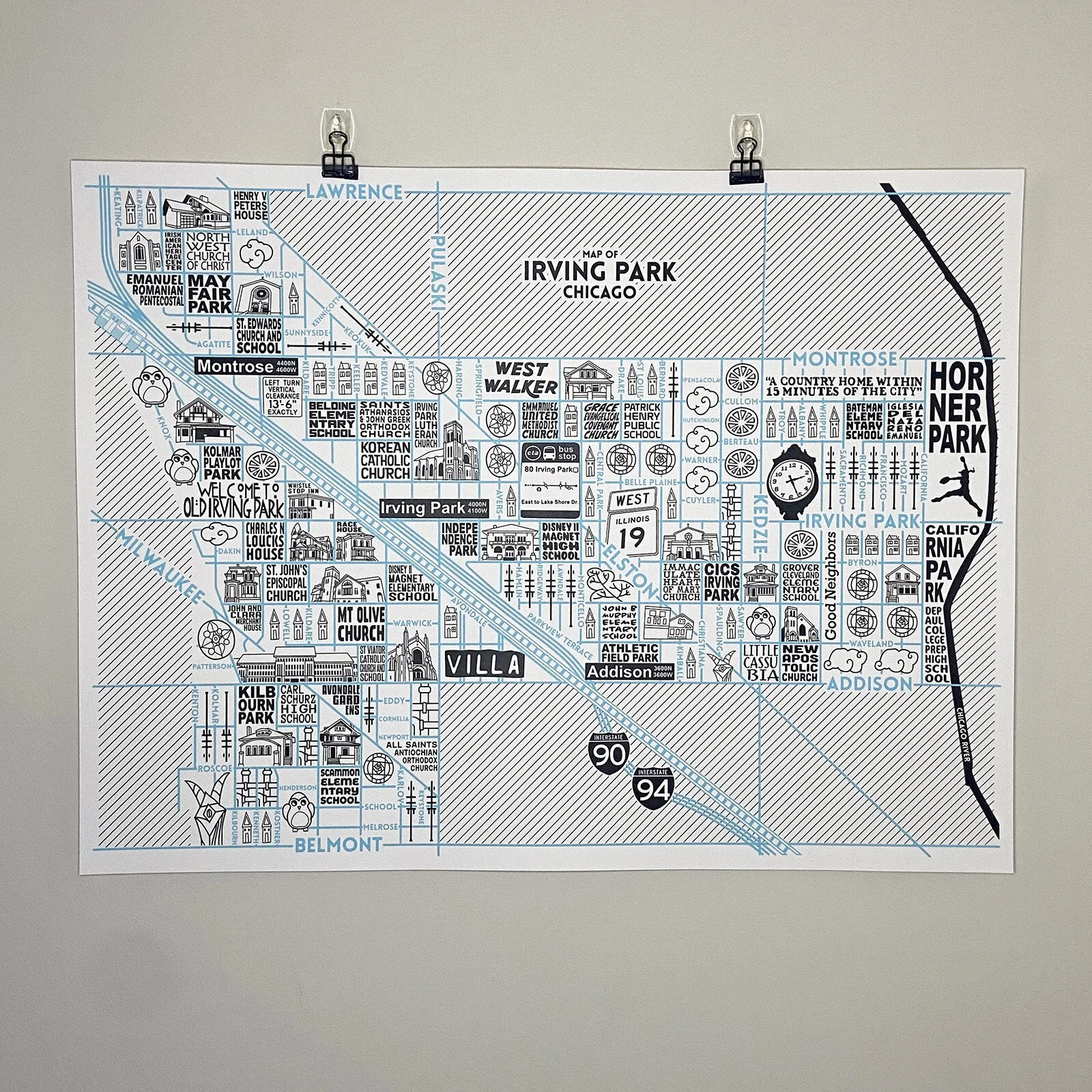 Irving Park Map: Chicago Art Prints for Sale — Joe Mills Illustration