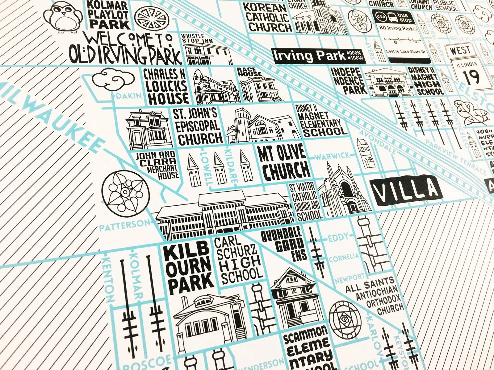 Irving Park Map: Chicago Art Prints for Sale — Joe Mills Illustration