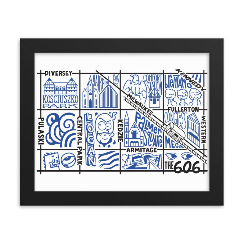 Hand Lettered Rogers Park Map: Chicago Art Prints for Sale — Joe Mills ...