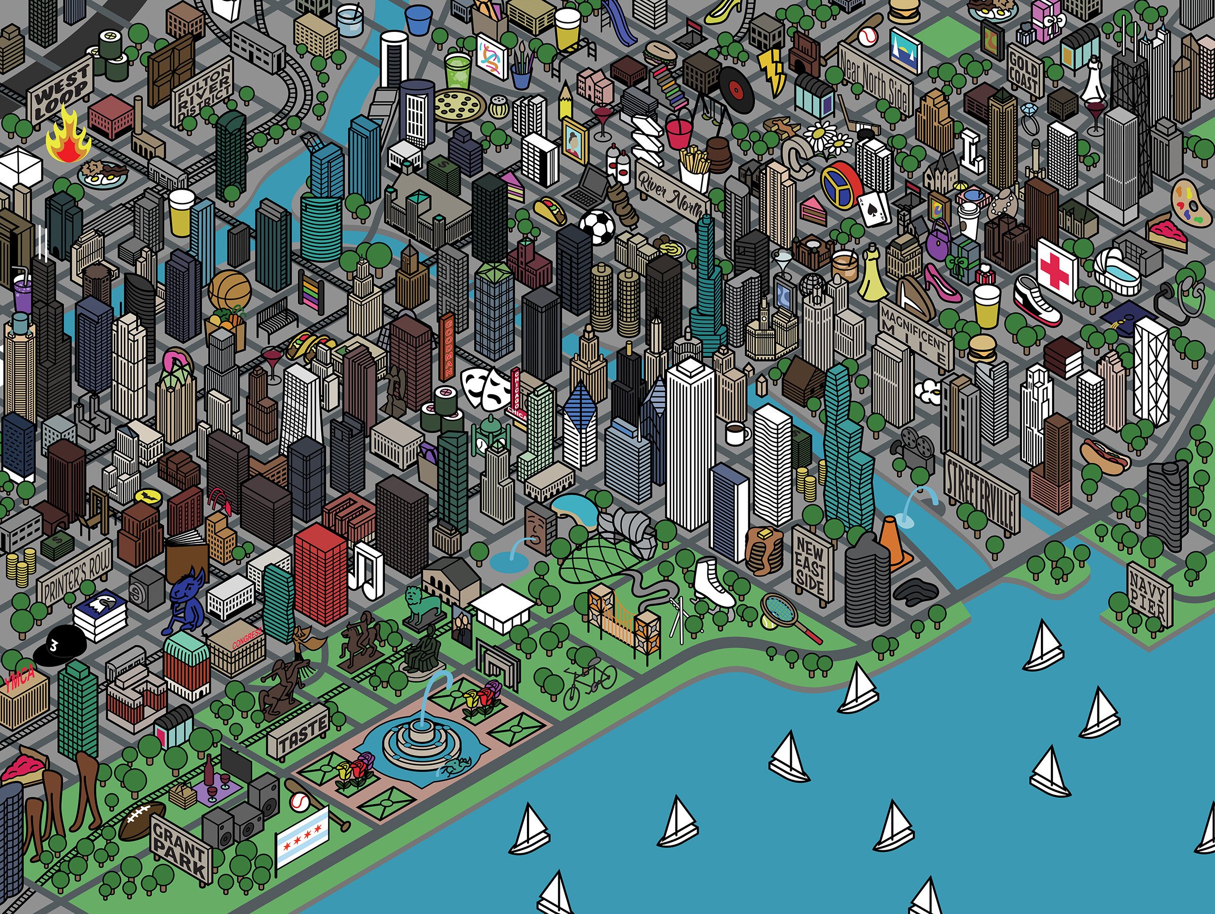 The Loop Map: Chicago Art Prints for Sale — Joe Mills Illustration