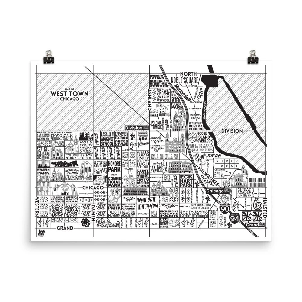 West Town Map: Chicago Art Prints for Sale — Joe Mills Illustration