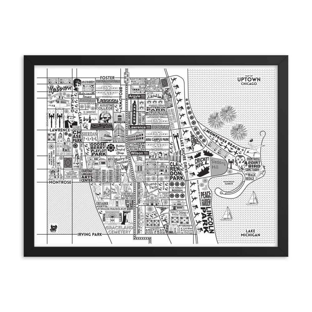 Uptown Map: Chicago Art Prints for Sale — Joe Mills Illustration