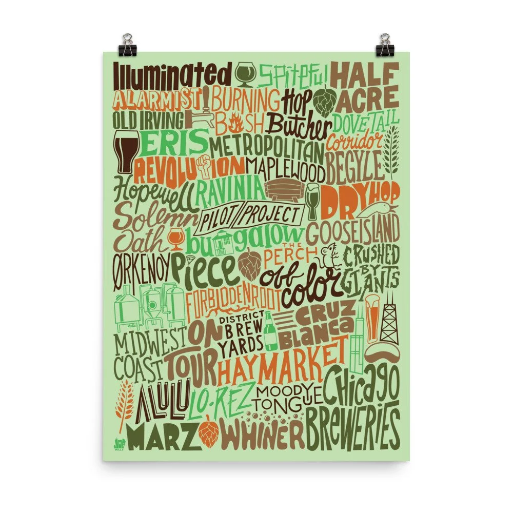 Chicago Breweries Map — Joe Mills Illustration