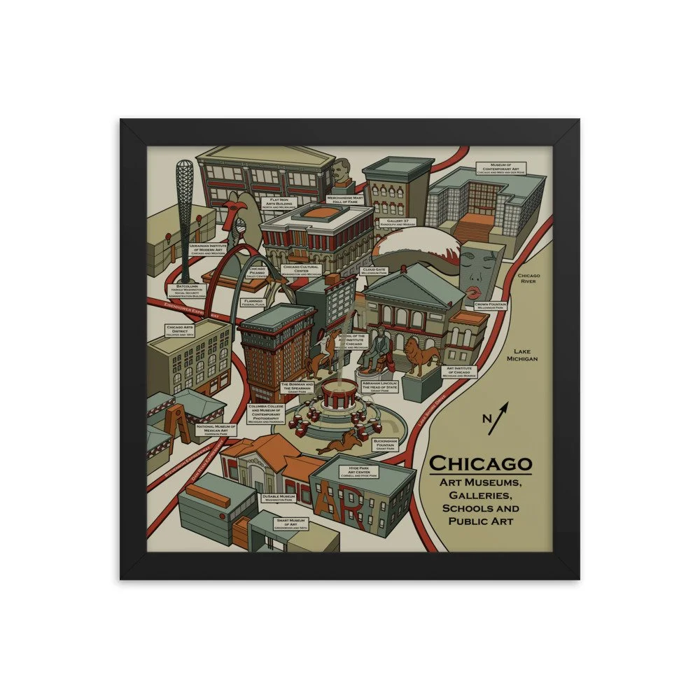 Chicago Art Museum Map — Joe Mills Illustration