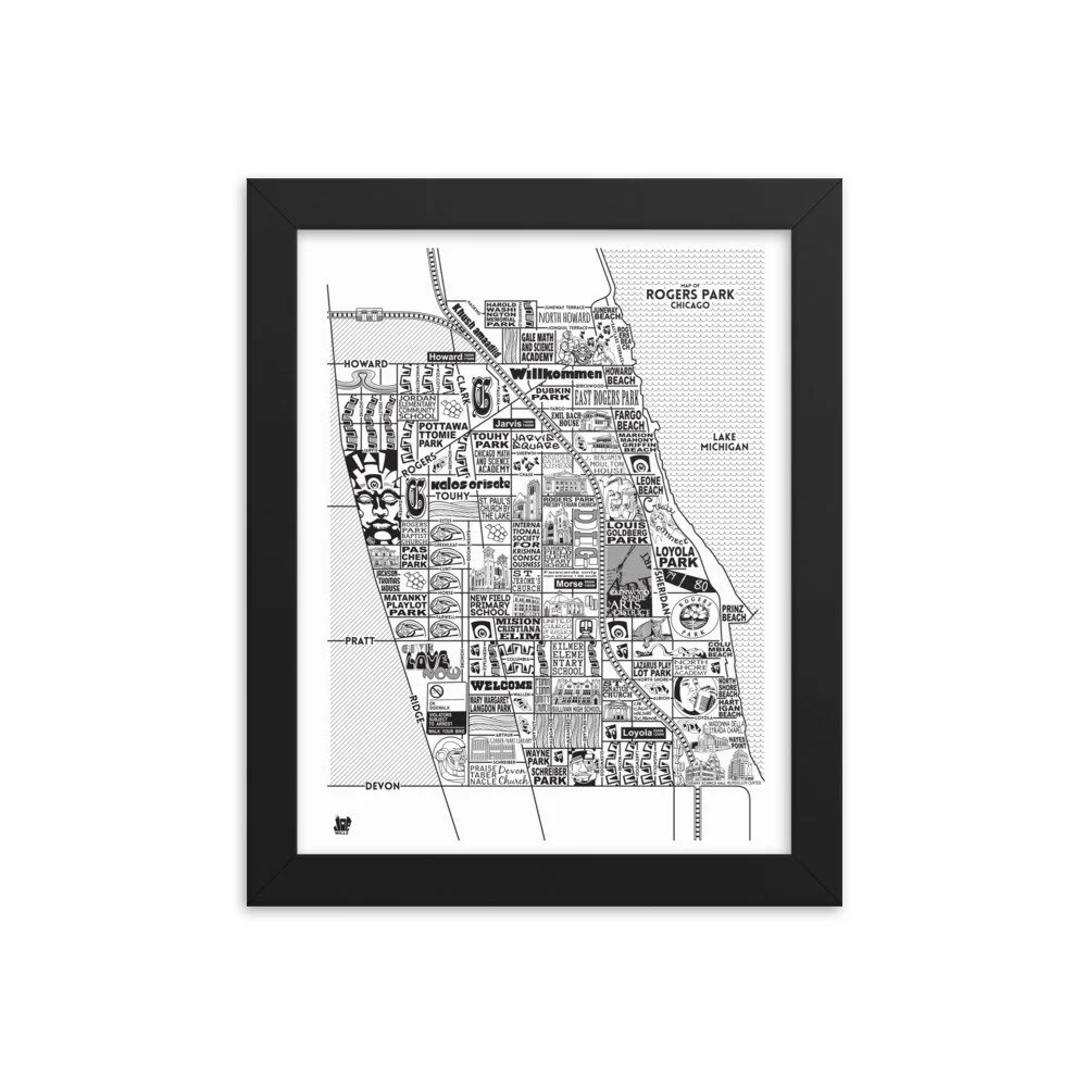Rogers Park Map: Chicago Art Prints for Sale — Joe Mills Illustration