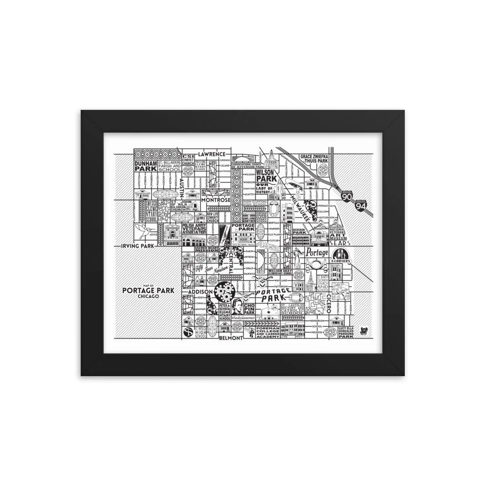Portage Park Map: Chicago Art Prints for Sale — Joe Mills Illustration