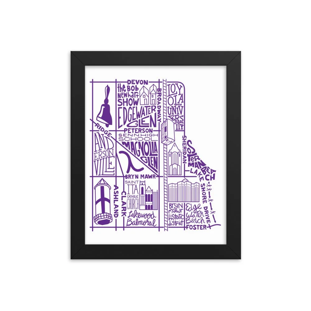 Edgewater Map: Chicago Art Prints for Sale — Joe Mills Illustration