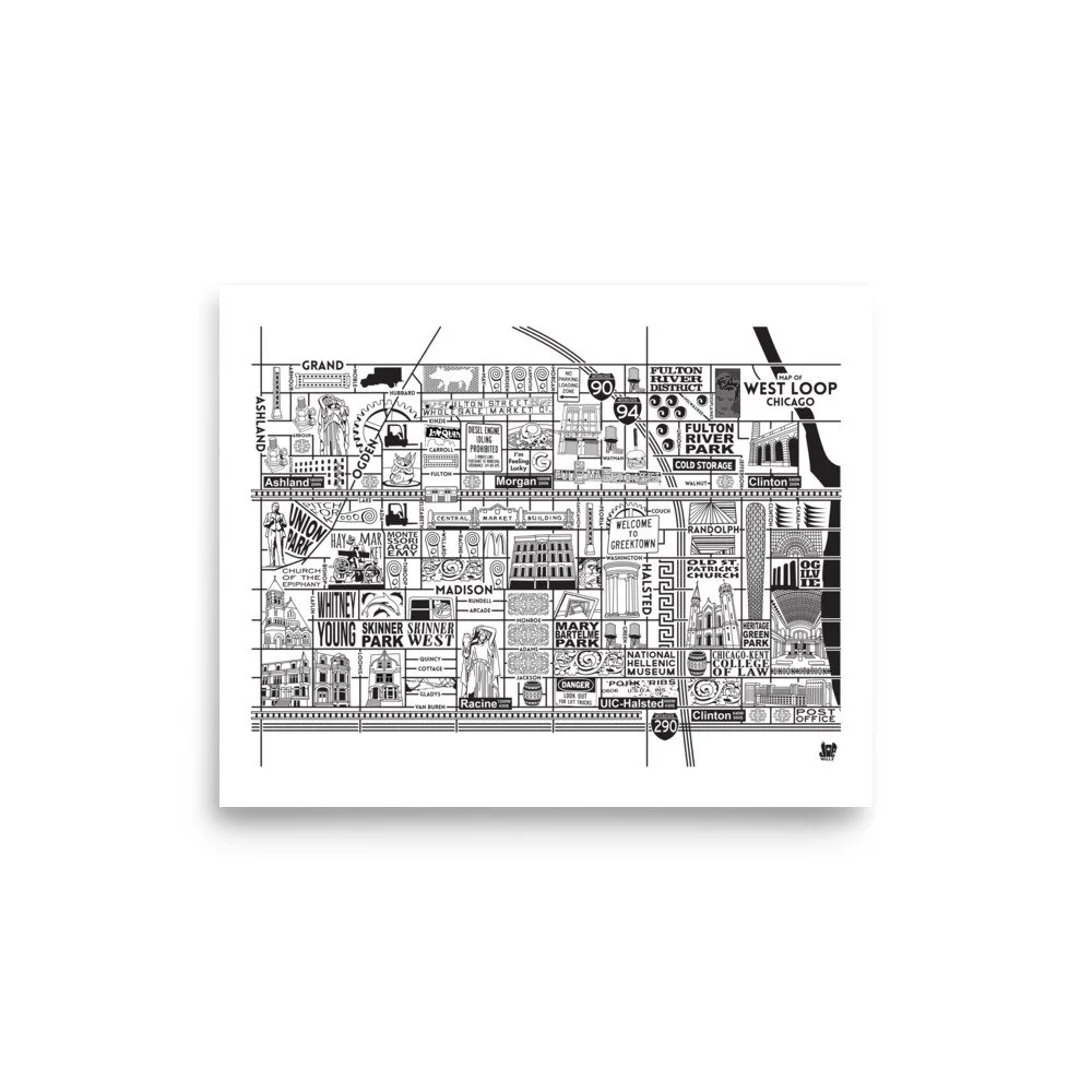 West Loop Map: Chicago Art Prints for Sale — Joe Mills Illustration