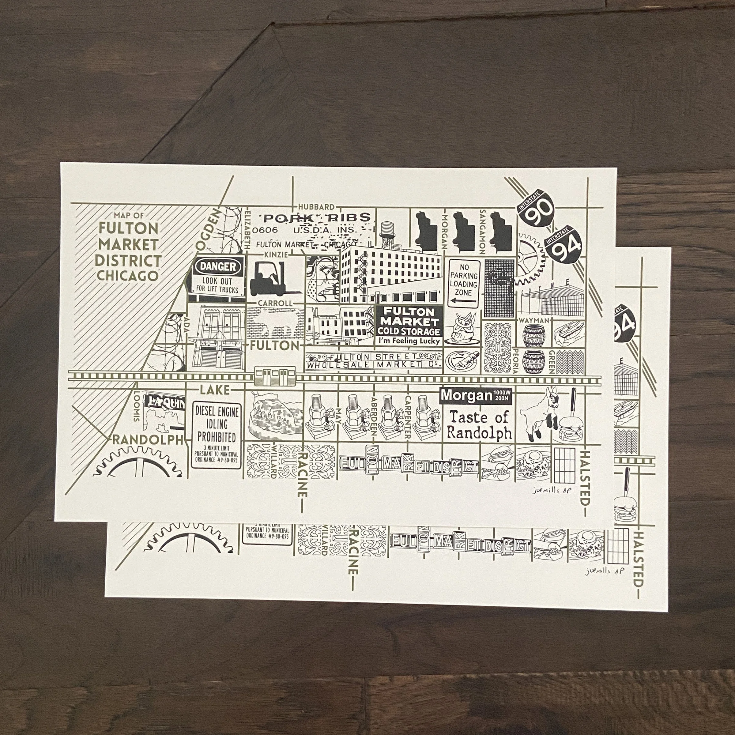 West Loop Map: Chicago Art Prints for Sale — Joe Mills Illustration