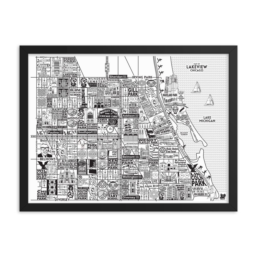 Lakeview Map: Chicago Art Prints for Sale — Joe Mills Illustration