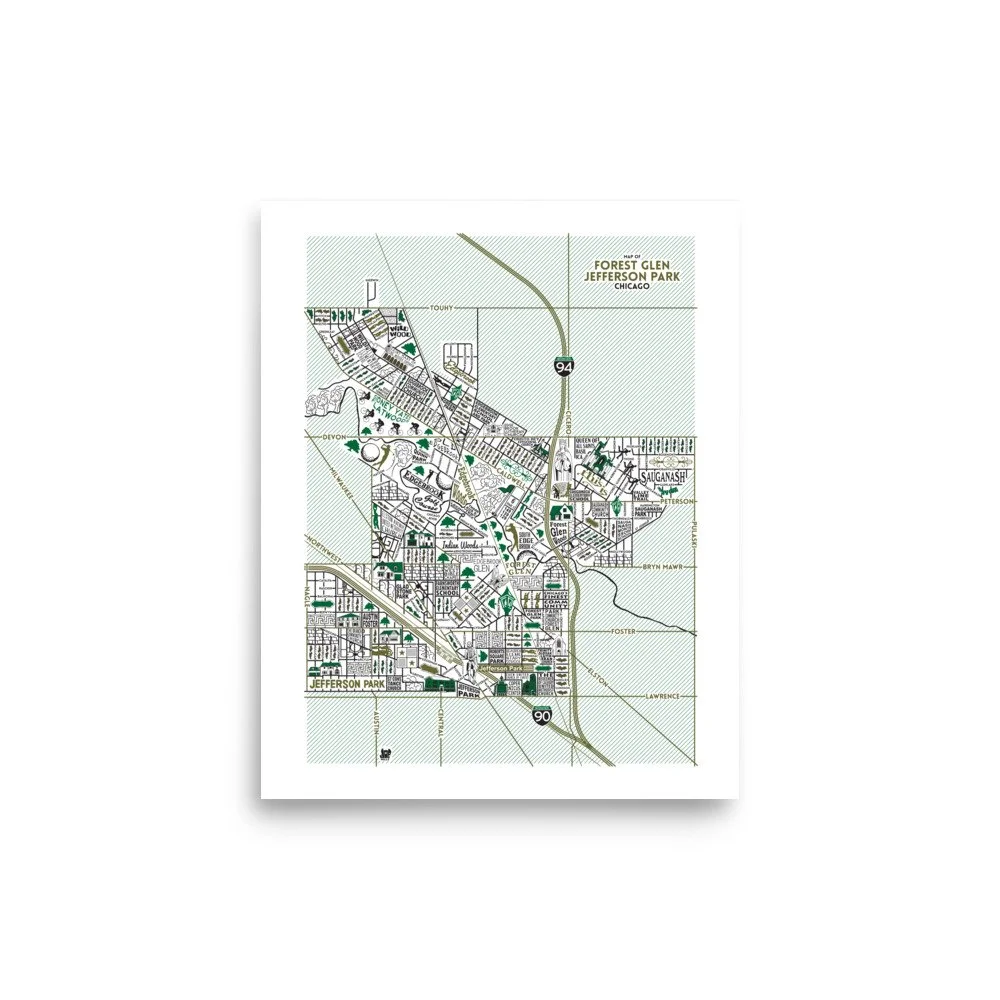 Lincoln Park Map: Chicago Art Prints for Sale — Joe Mills Illustration