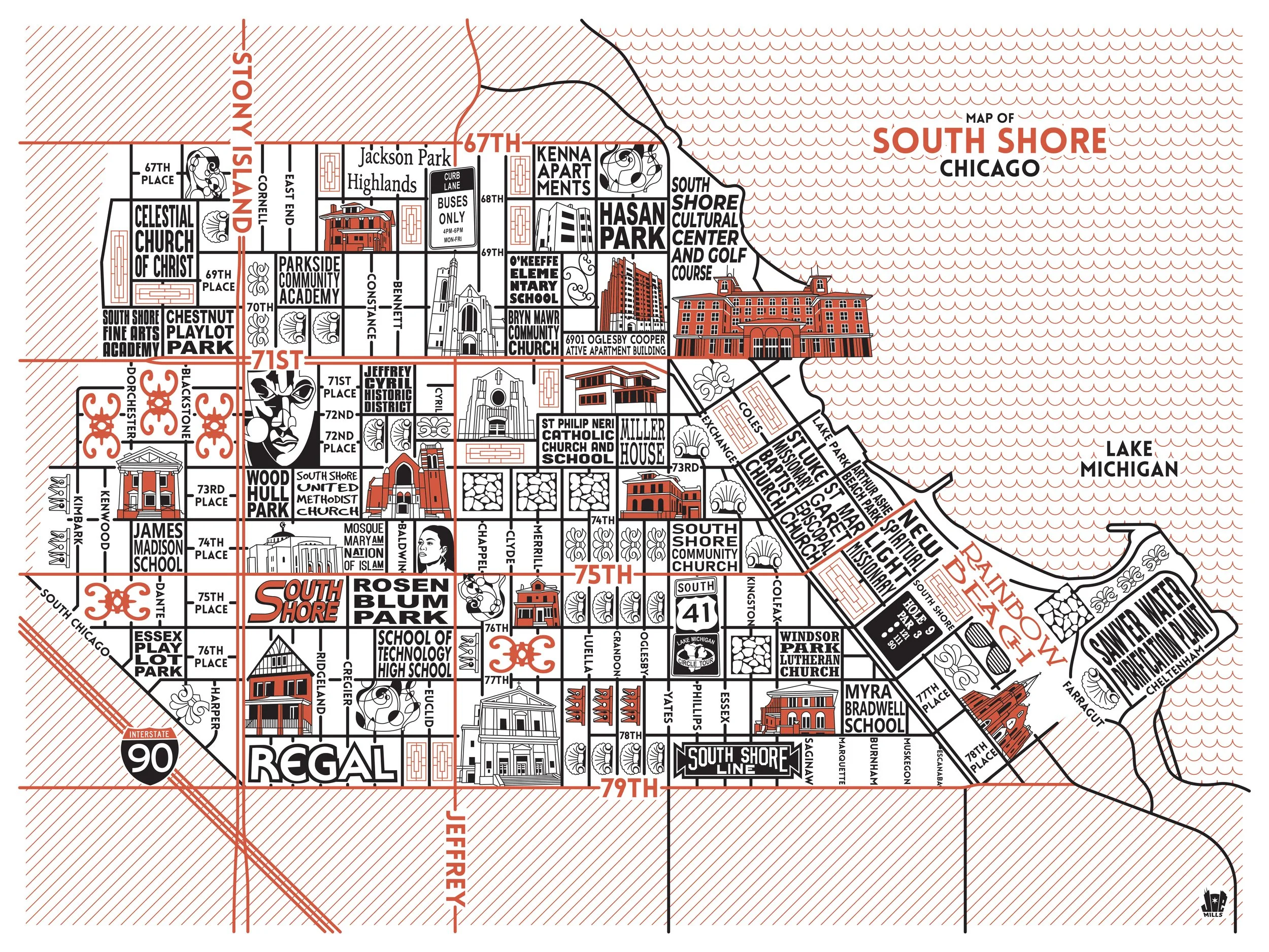 Lincoln Park Map: Chicago Art Prints for Sale — Joe Mills Illustration